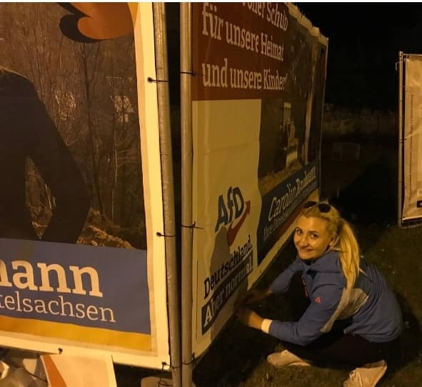 Direktkandidatin Carolin Bachmann zur Zerstörung von AfD-Werbung im ...